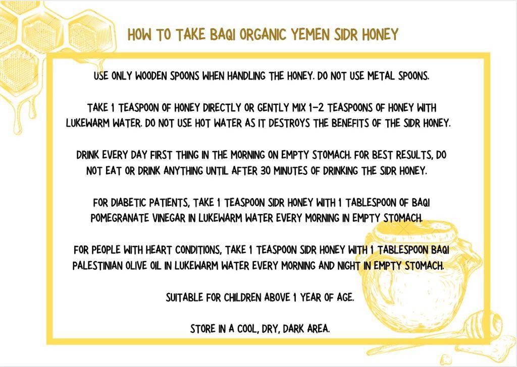 BAQI Organic Yemeni Sidr Honey, Food & Drinks, Instant Food on Carousell