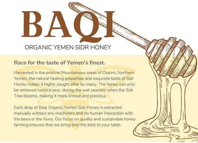 BAQI Organic Yemeni Sidr Honey, Food & Drinks, Instant Food on Carousell