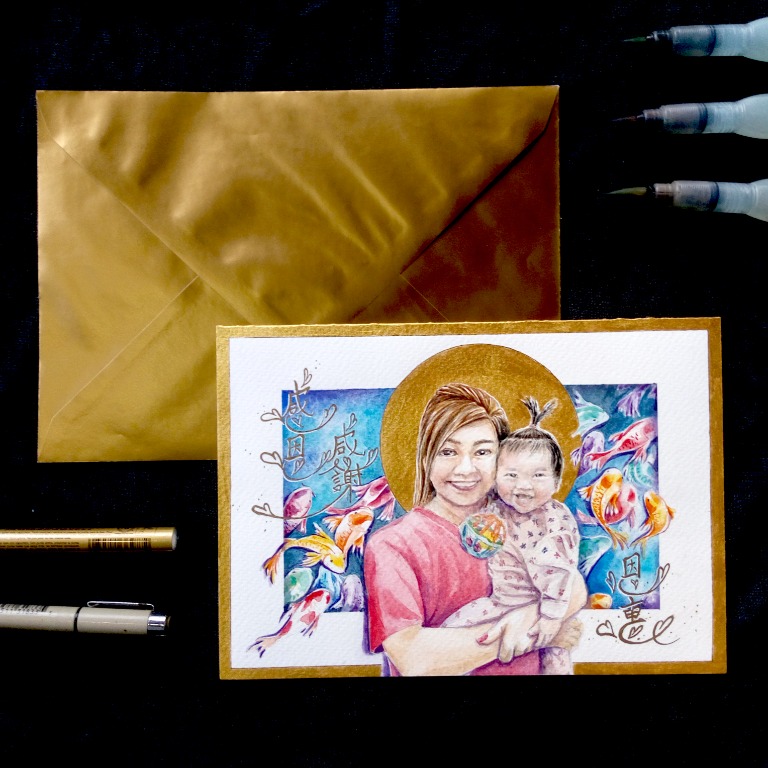 Bespoke Mother's Day Cards (Calligraphy Writing, Illustration Drawing ...