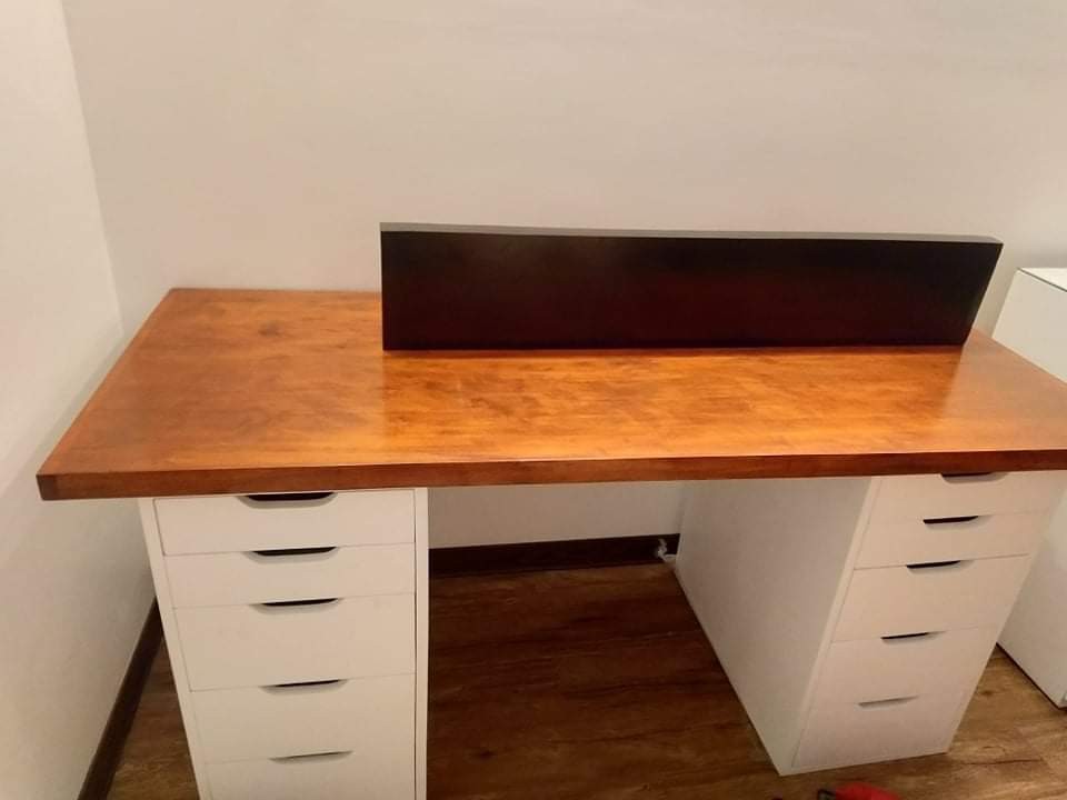 Mahogany table top and alex drawers,computer desk, Furniture & Home ...