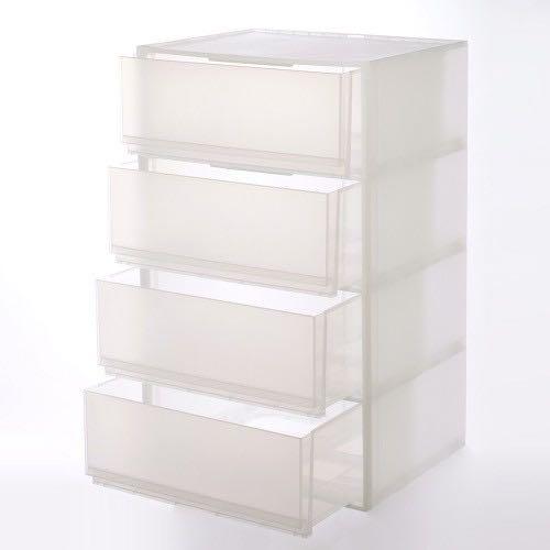 MUJI PP Storage Case Wide Large 4 Drawer, Furniture & Home Living, Home ...