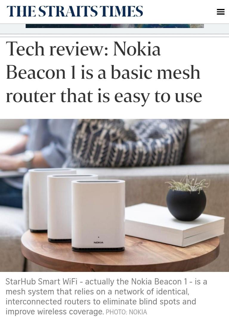 NOKIA One Beacon MASH Wifi Router fr Starhub, Computers & Tech, Parts ...