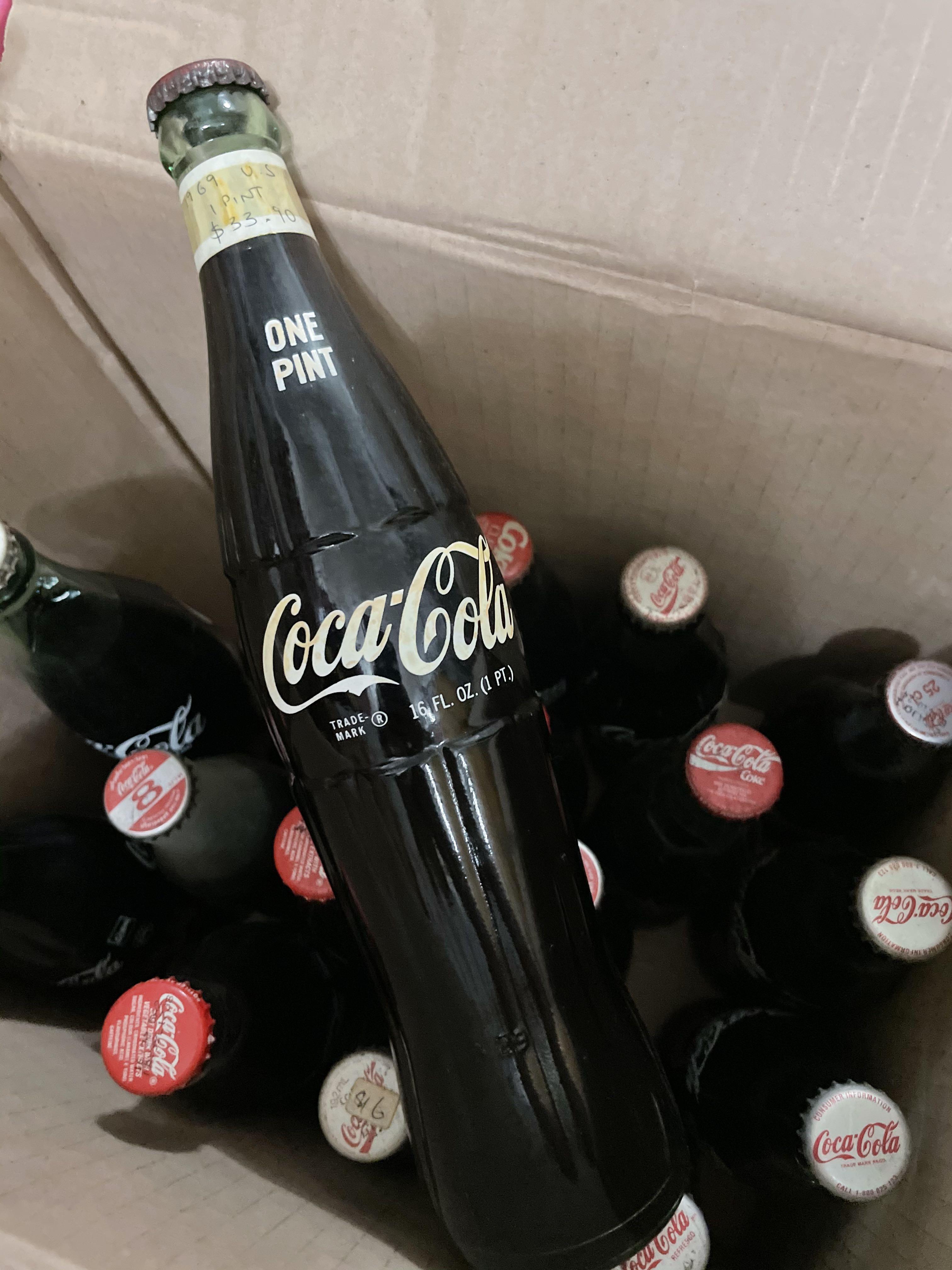 [Reserved] ONE PINT 1969 Coca Cola Vintage Bottle (all 18 bottles ...