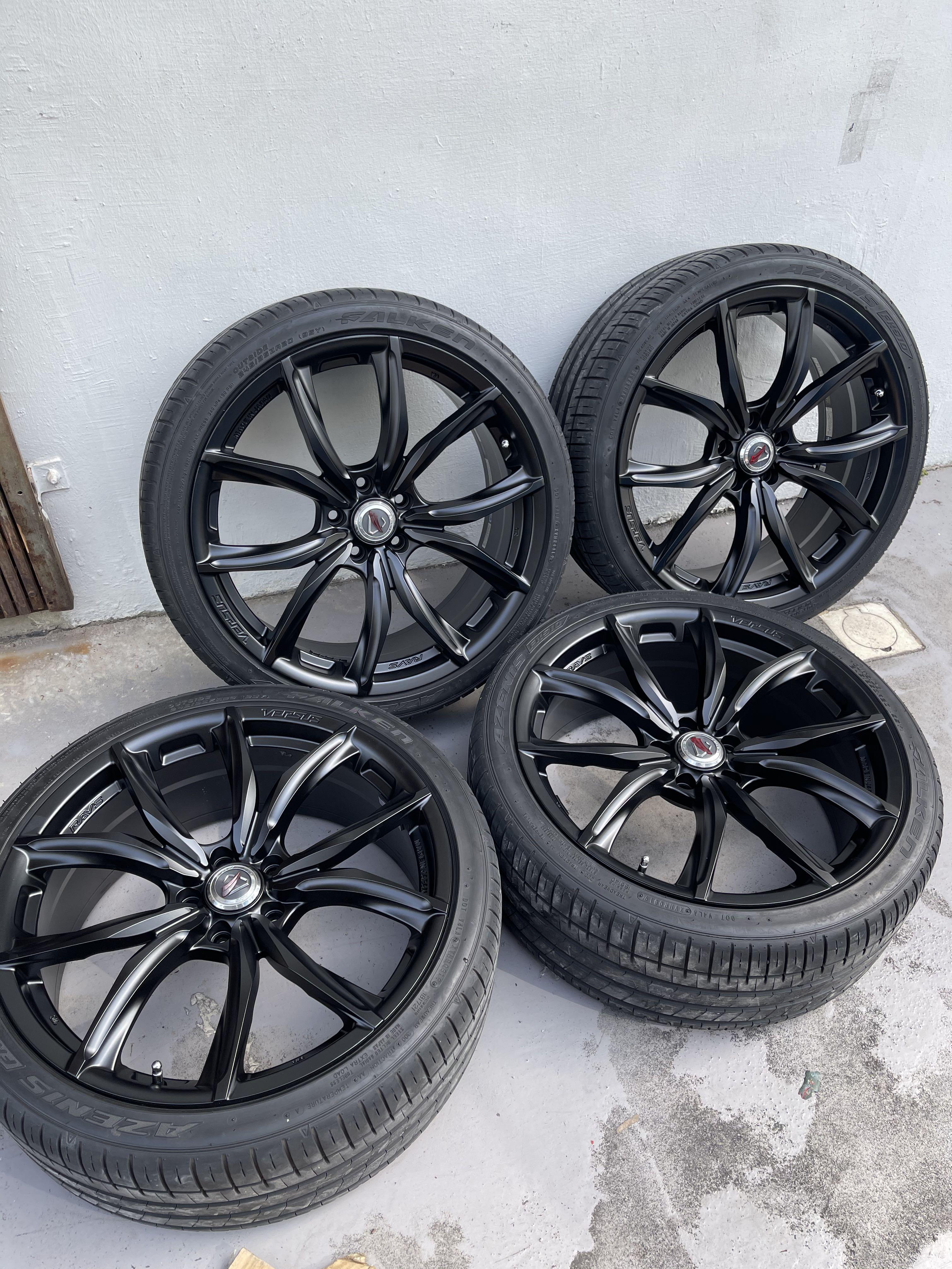 Original Japan Sport Rim Rays Versus 20” with Tyre, Car Accessories ...