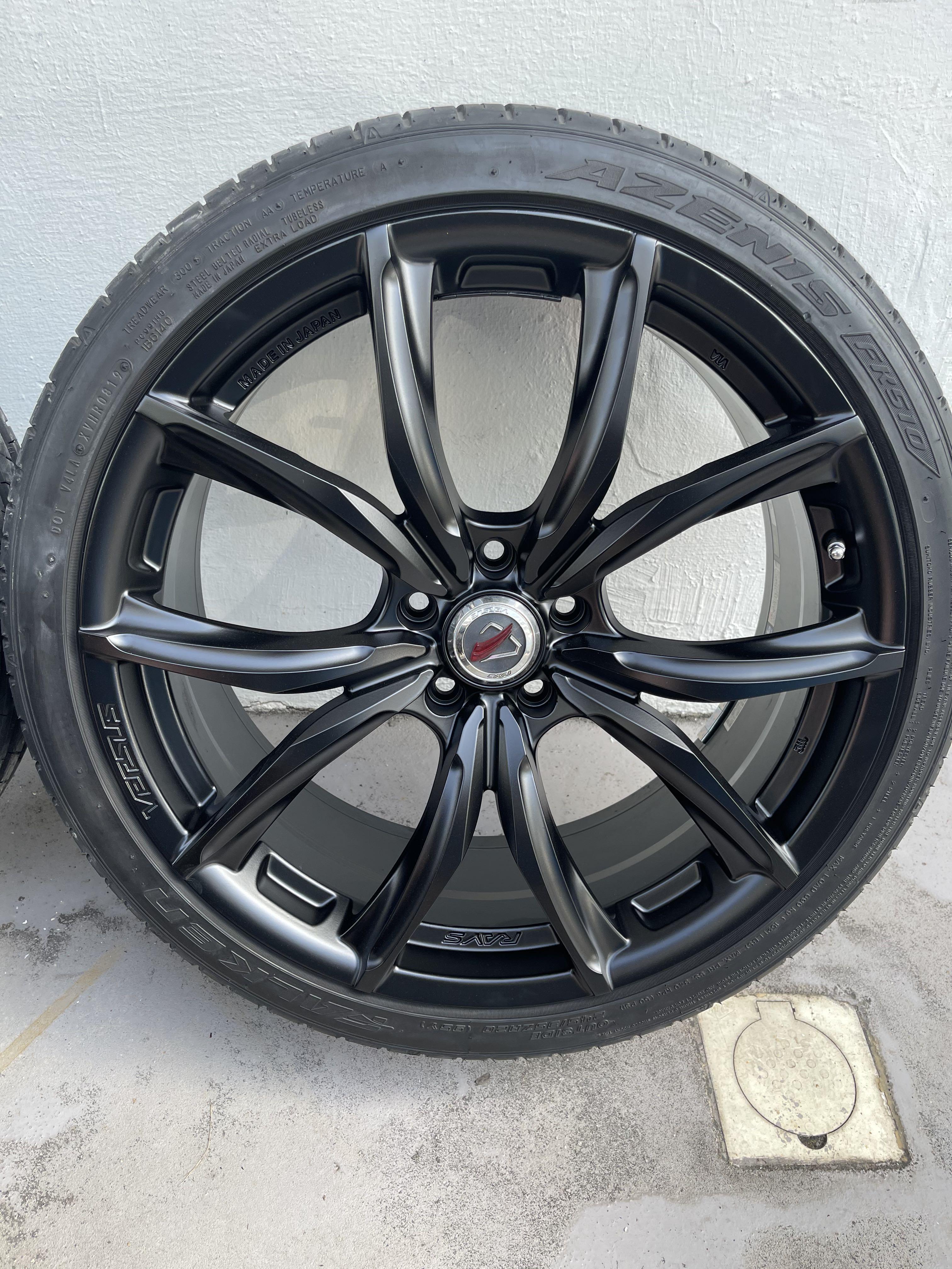 Original Japan Sport Rim Rays Versus 20” with Tyre, Car Accessories ...