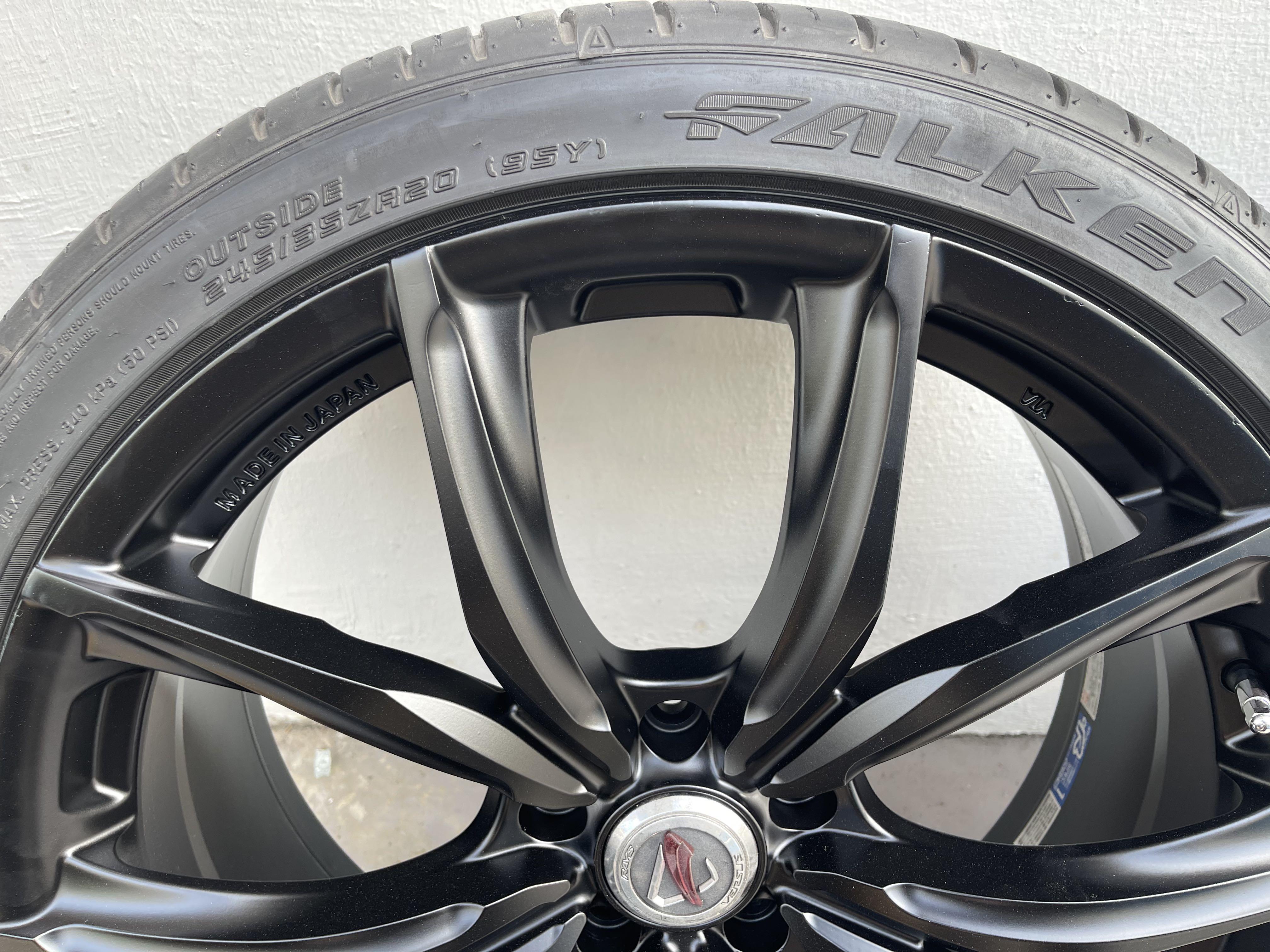 Original Japan Sport Rim Rays Versus 20” with Tyre, Car Accessories ...