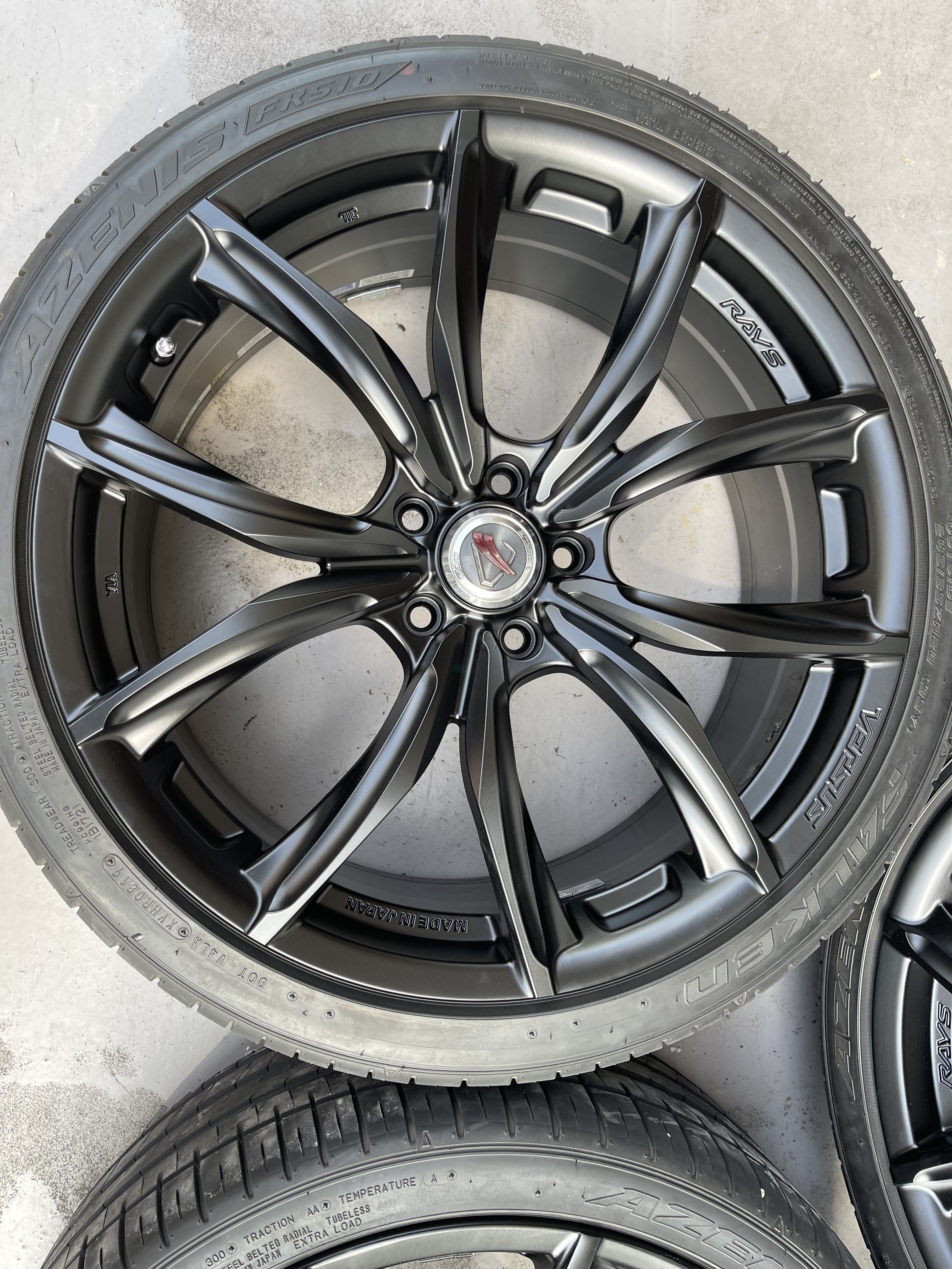 Original Japan Sport Rim Rays Versus 20” with Tyre, Car Accessories ...