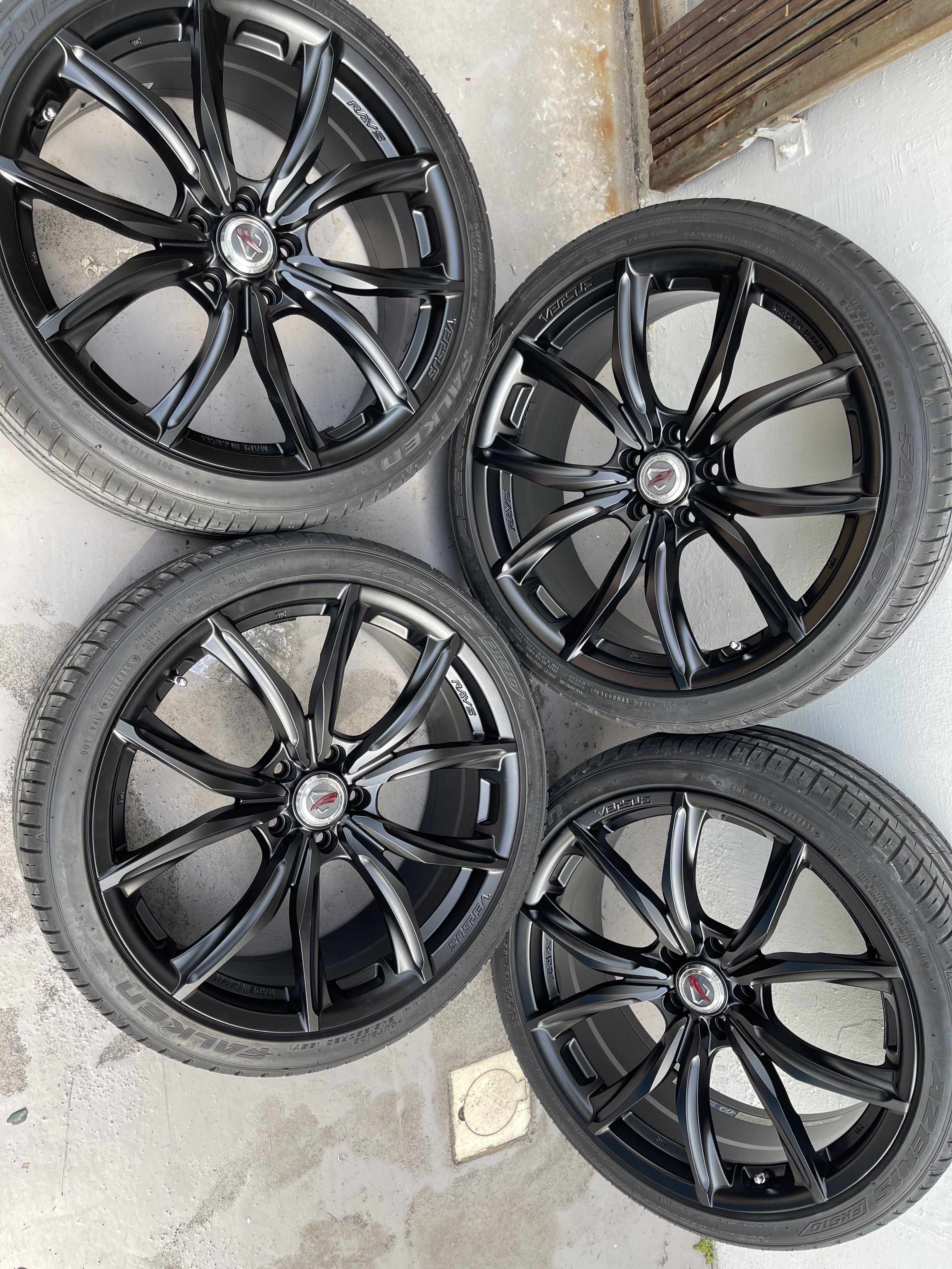 Original Japan Sport Rim Rays Versus 20” with Tyre, Car Accessories ...