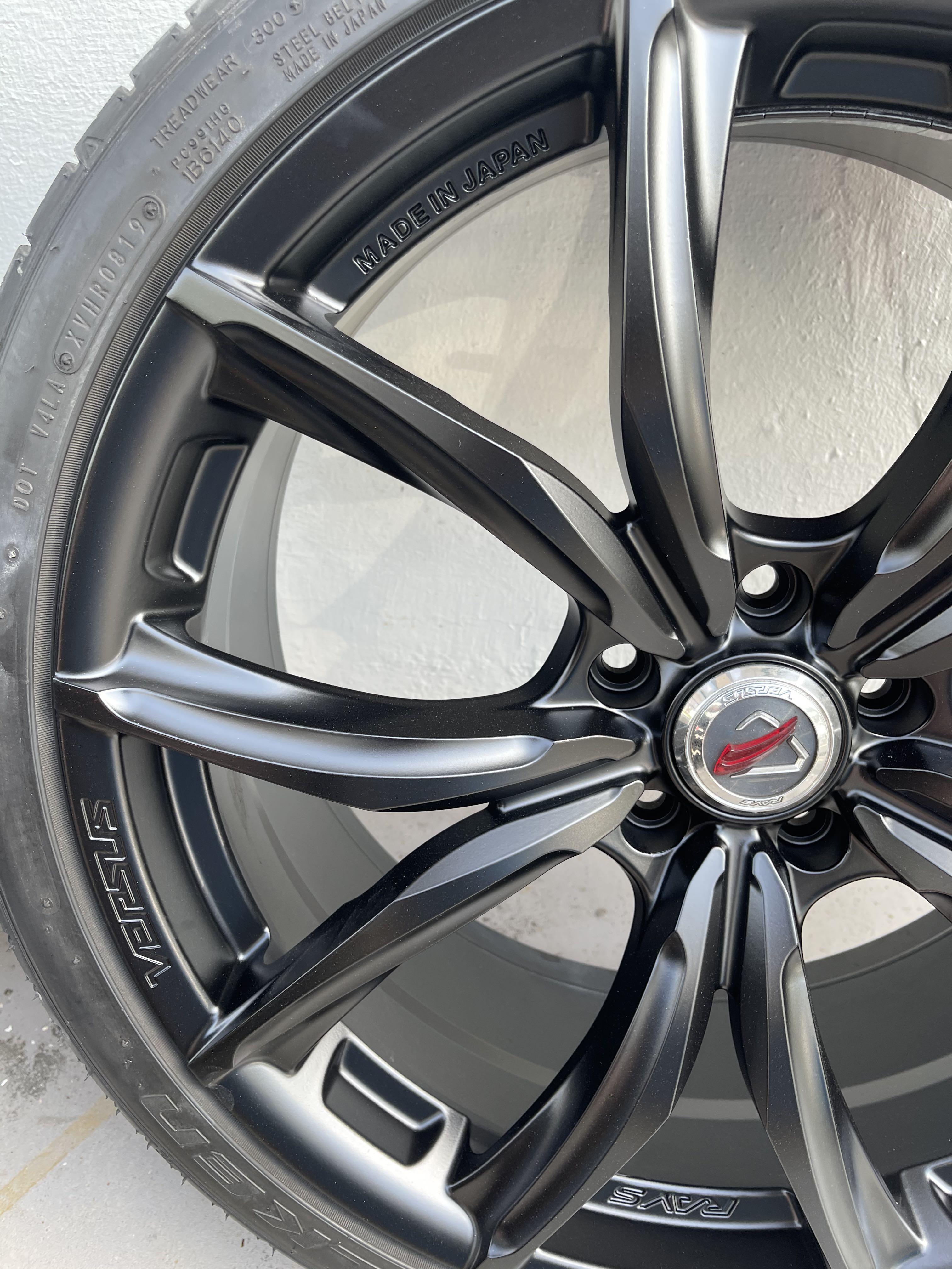 Original Japan Sport Rim Rays Versus 20” with Tyre, Car Accessories ...