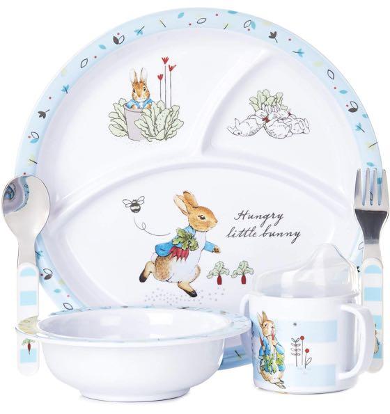 Peter Rabbit 5 piece Dinnerware Set - Beatrix Potter, Babies & Kids ...