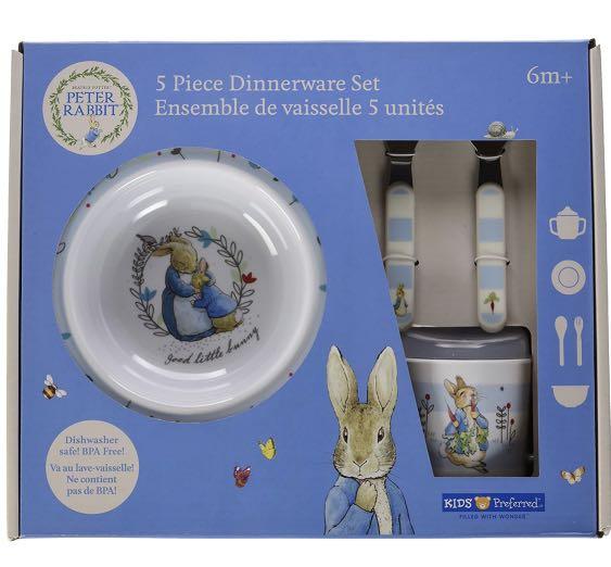 Peter Rabbit 5 piece Dinnerware Set - Beatrix Potter, Babies & Kids ...