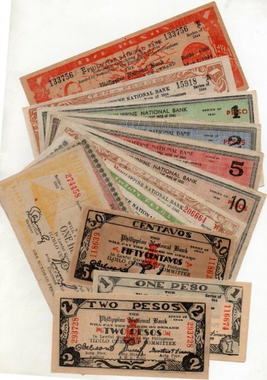 PHILIPPINE Guerrilla Money National Bank ILOILO Banknotes Collection ...
