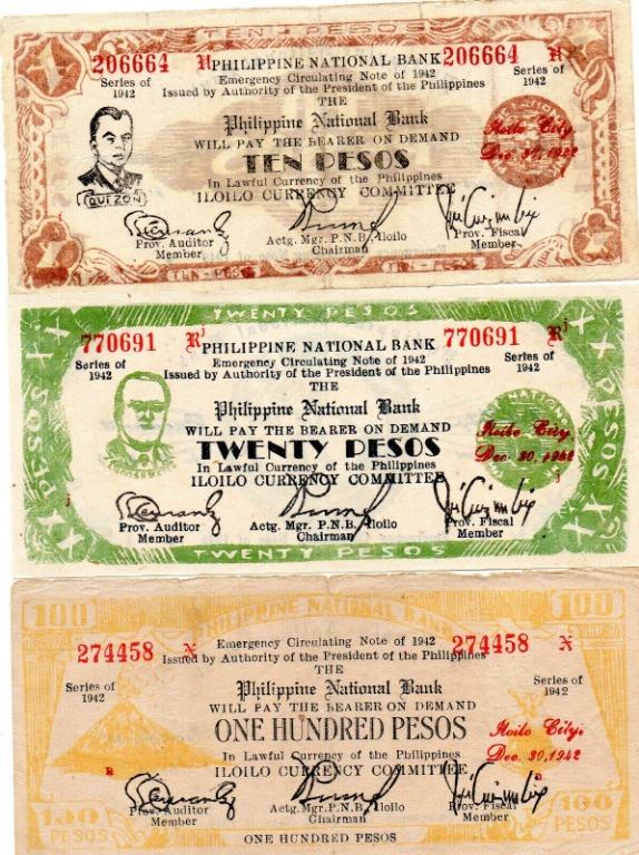 PHILIPPINE Guerrilla Money National Bank ILOILO Banknotes Collection ...