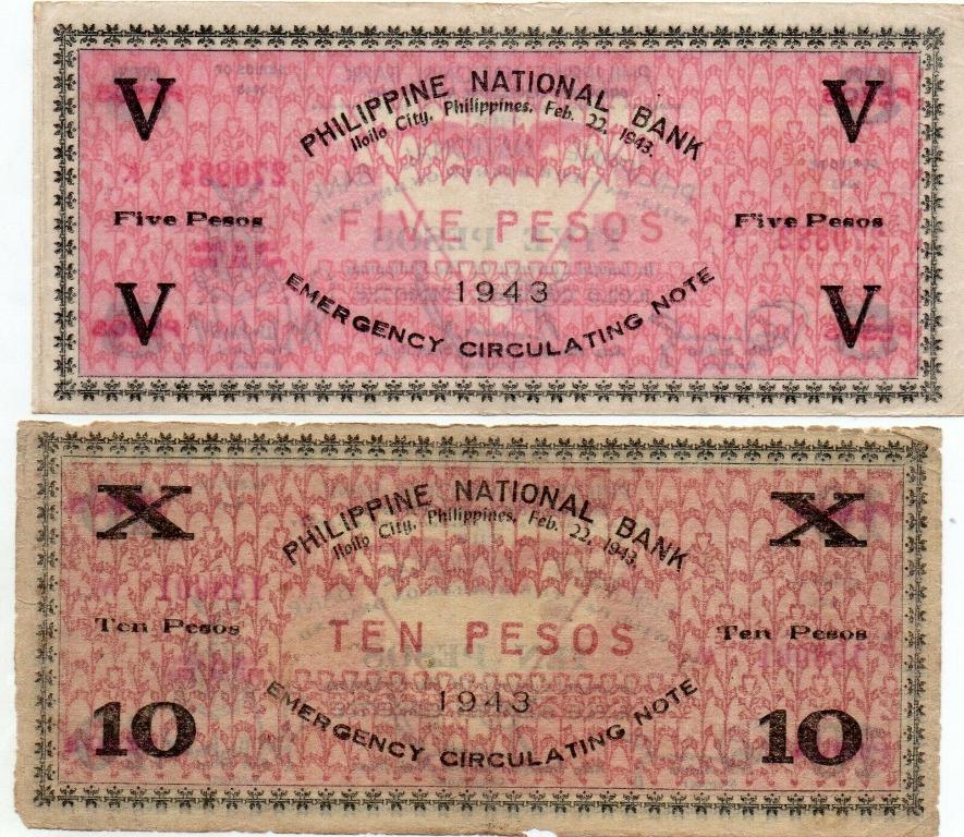 PHILIPPINE Guerrilla Money National Bank ILOILO Banknotes Collection ...