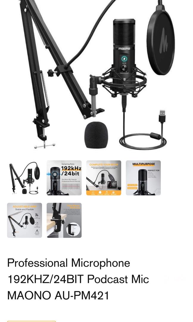 Professional Microphone MAONO AU-PM421, Audio, Microphones on Carousell