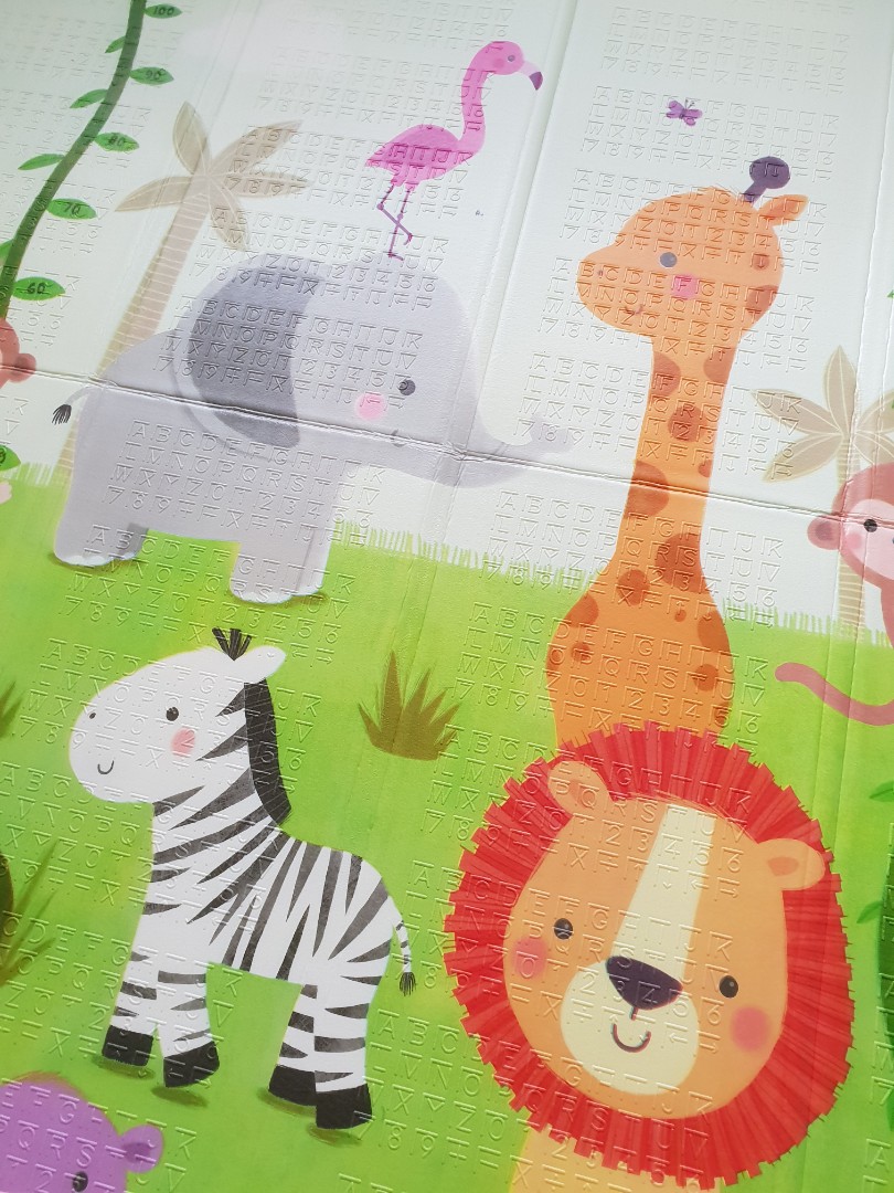 Reversible XPE Playmat Safari Animals, Babies & Kids, Infant Playtime ...