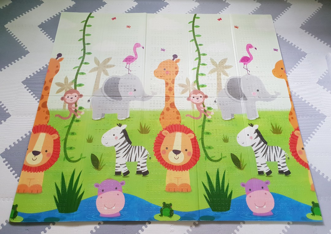 Reversible XPE Playmat Safari Animals, Babies & Kids, Infant Playtime ...