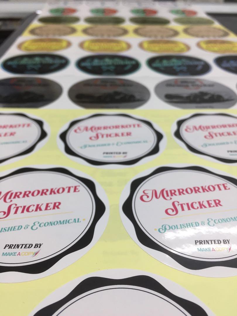 Mirrorkote/Simili Sticker/Label Printing - Wide Sticker Material Range ...