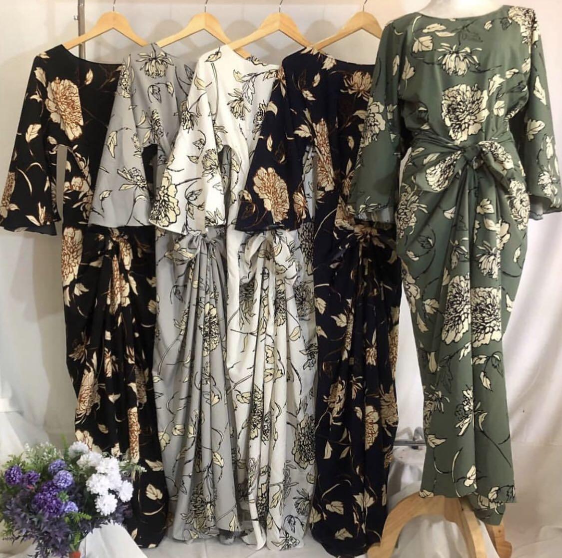 Wrap dress for Hari Raya & Bridesmaids, Women's Fashion, Dresses & Sets ...