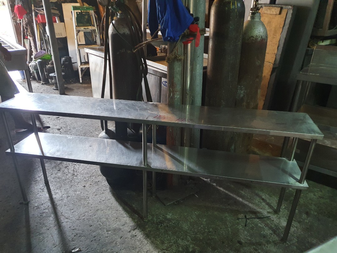 2 layers Stainless table, Furniture & Home Living, Furniture, Tables ...