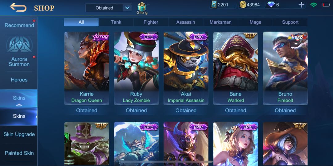 (Bruno HERO Skin, Lesley Legend Skin, 21 Time-limited Epic skins & more ...
