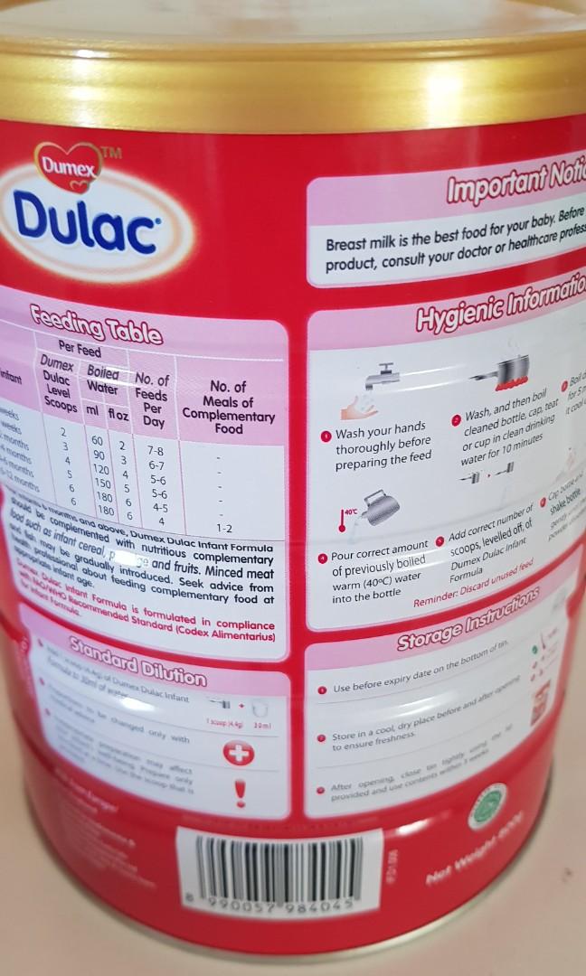 Dumex Dulac Infant Milk Formula - Step 1 800g, Babies & Kids, Nursing ...