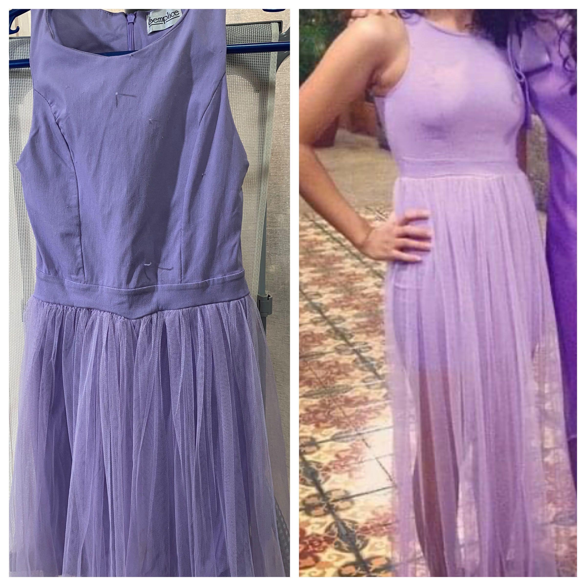 Form fitting mini skirt dress with long tulle, Women's Fashion, Dresses ...