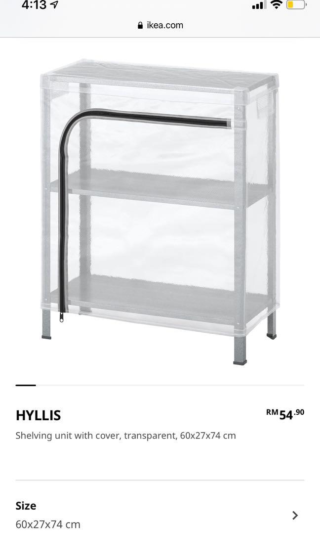 IKEA HYLLIS shelving unit with cover, Furniture & Home Living, Furniture, Shelves, Cabinets ...