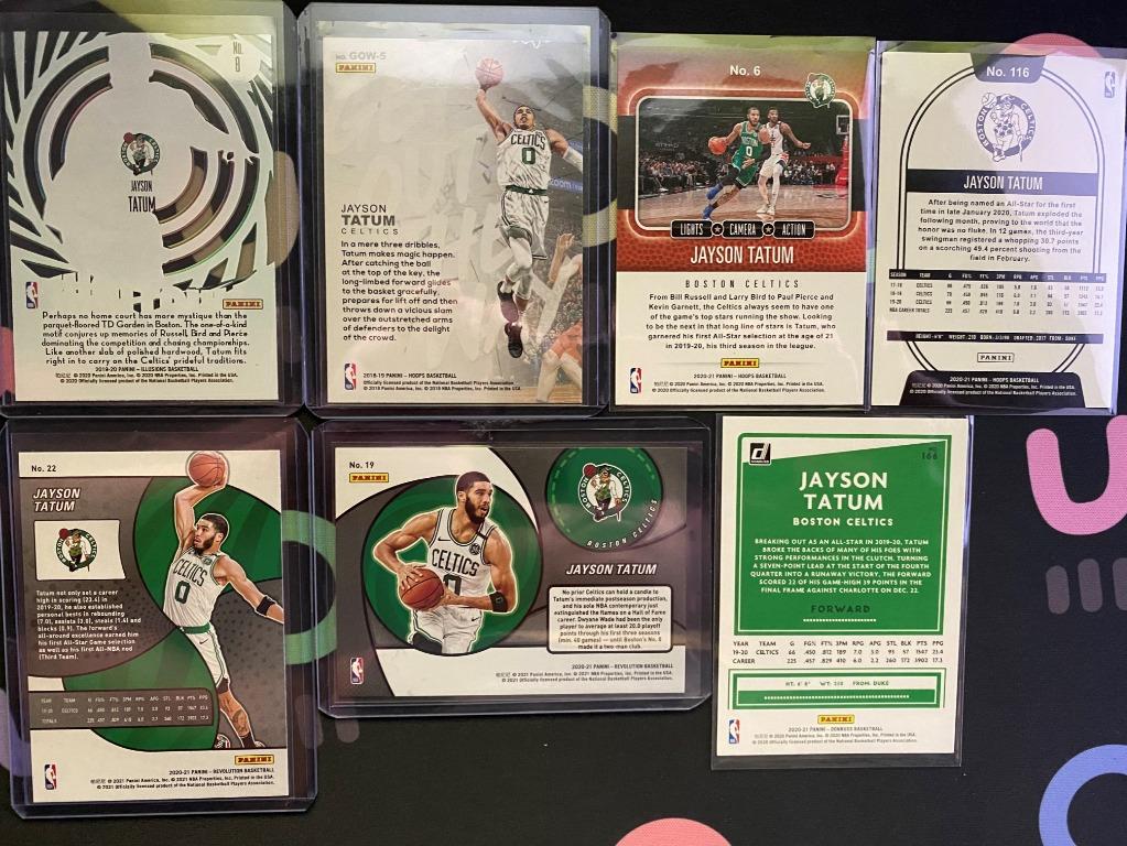 Jason Tatum 10 cards with Acetate, Hobbies & Toys, Memorabilia ...