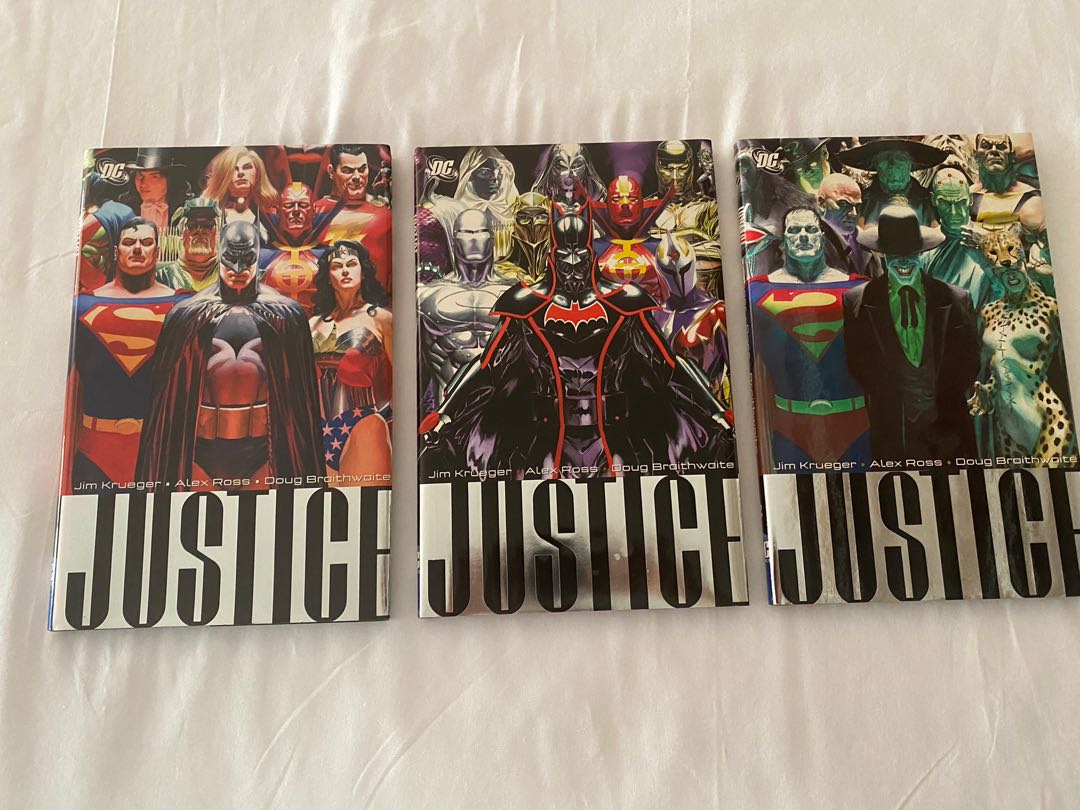 Justice Vol. 1 - 3 Hardcover by Alex Ross and Jim Krueger, Hobbies ...