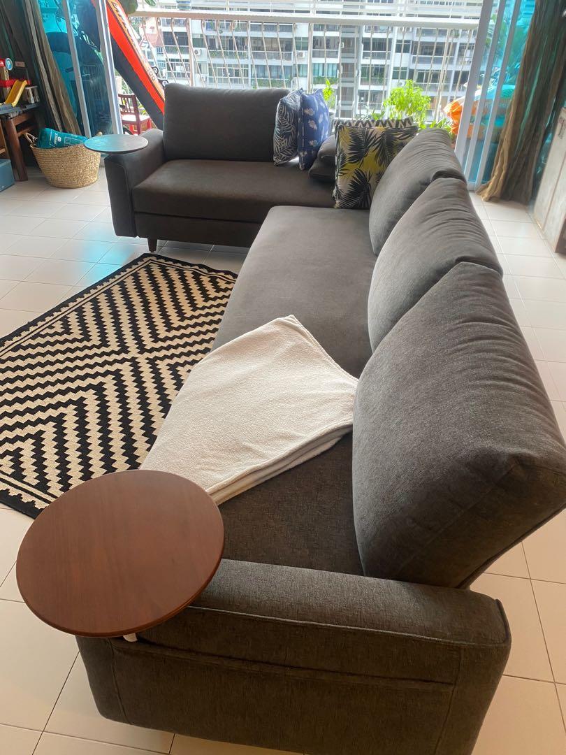 King Living Delta III - 3 seater L-shaped couch with ottoman, Furniture ...