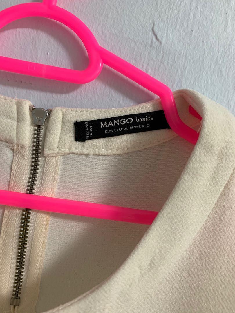 Mango basics white dress, Women's Fashion, Tops, Sleeveless on Carousell