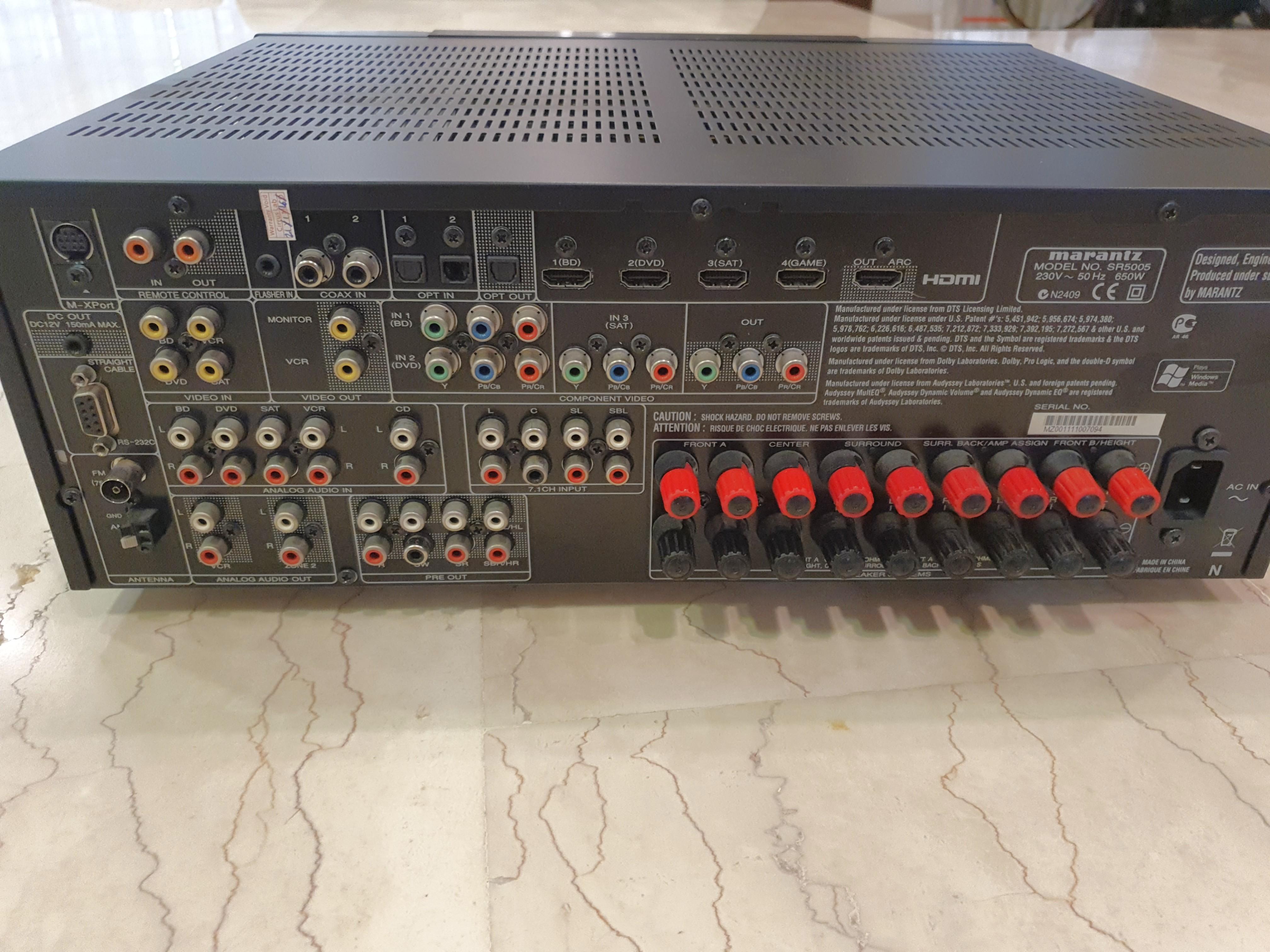 Marantz SR5005 AV 7.1 Surround Receiver, Audio, Soundbars, Speakers ...