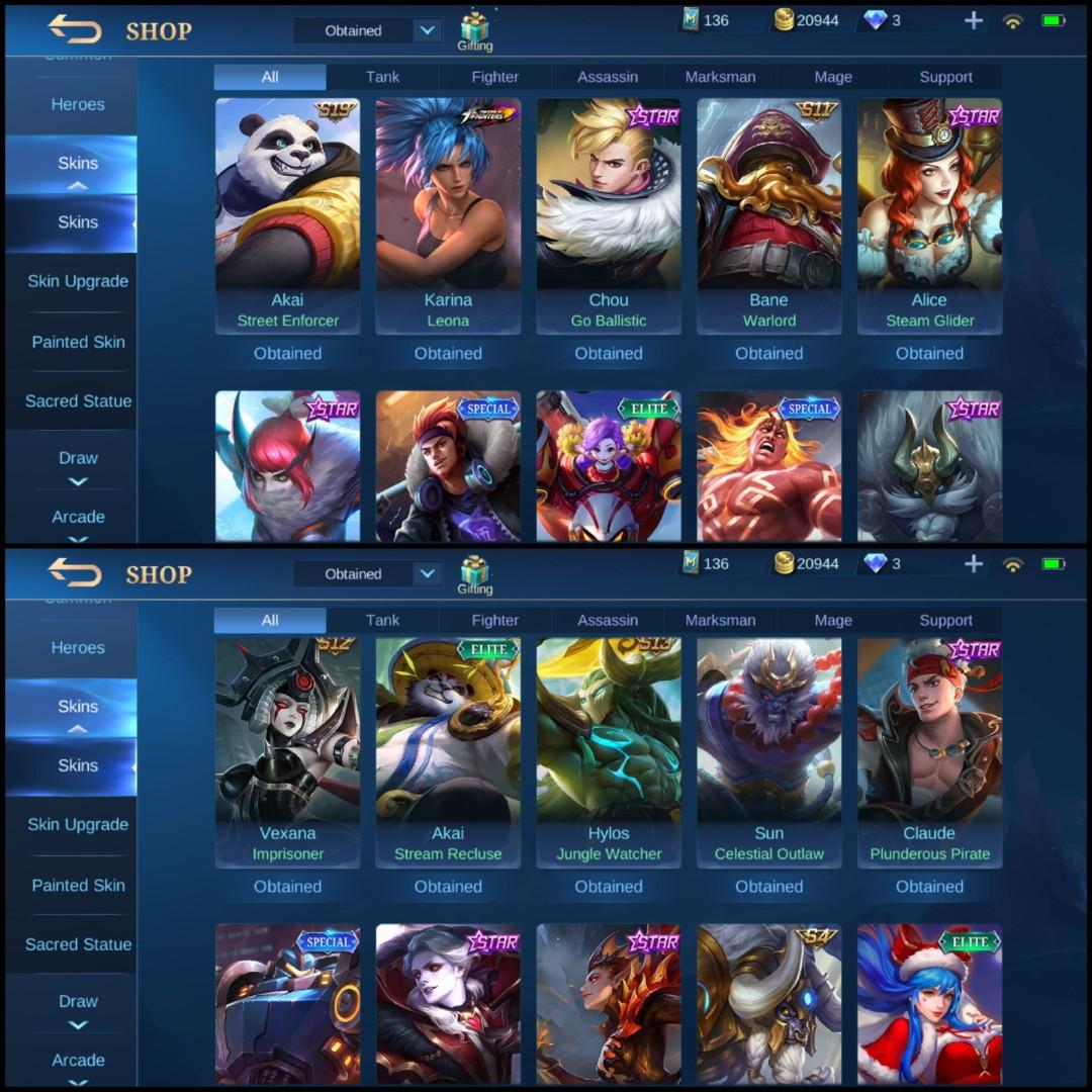 Mobile Legends Account (** Guison Legend x Chou S.T.U.N **), Video ...