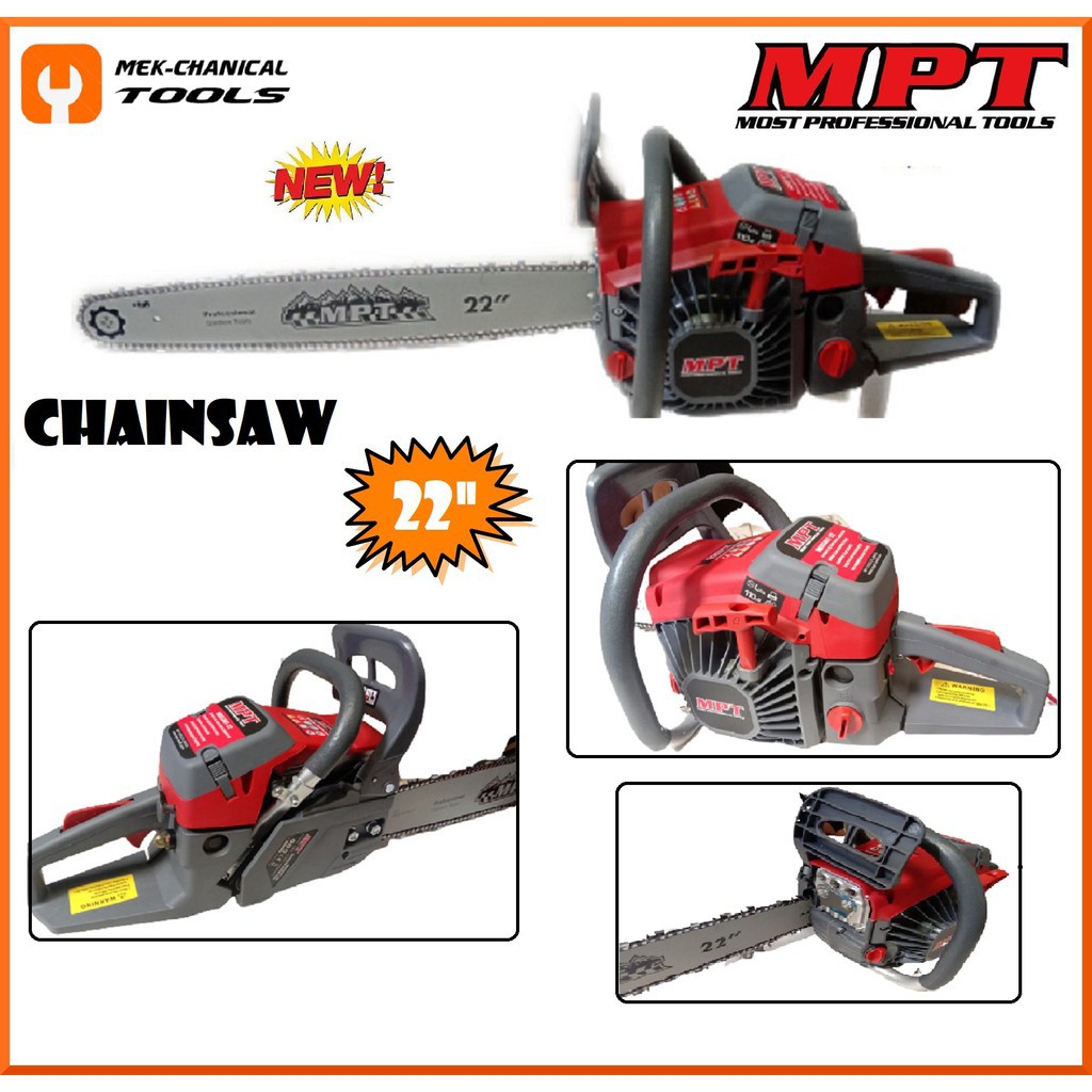 MPT Gasoline Chainsaw 58cc 22" with Complete accessories, Commercial ...