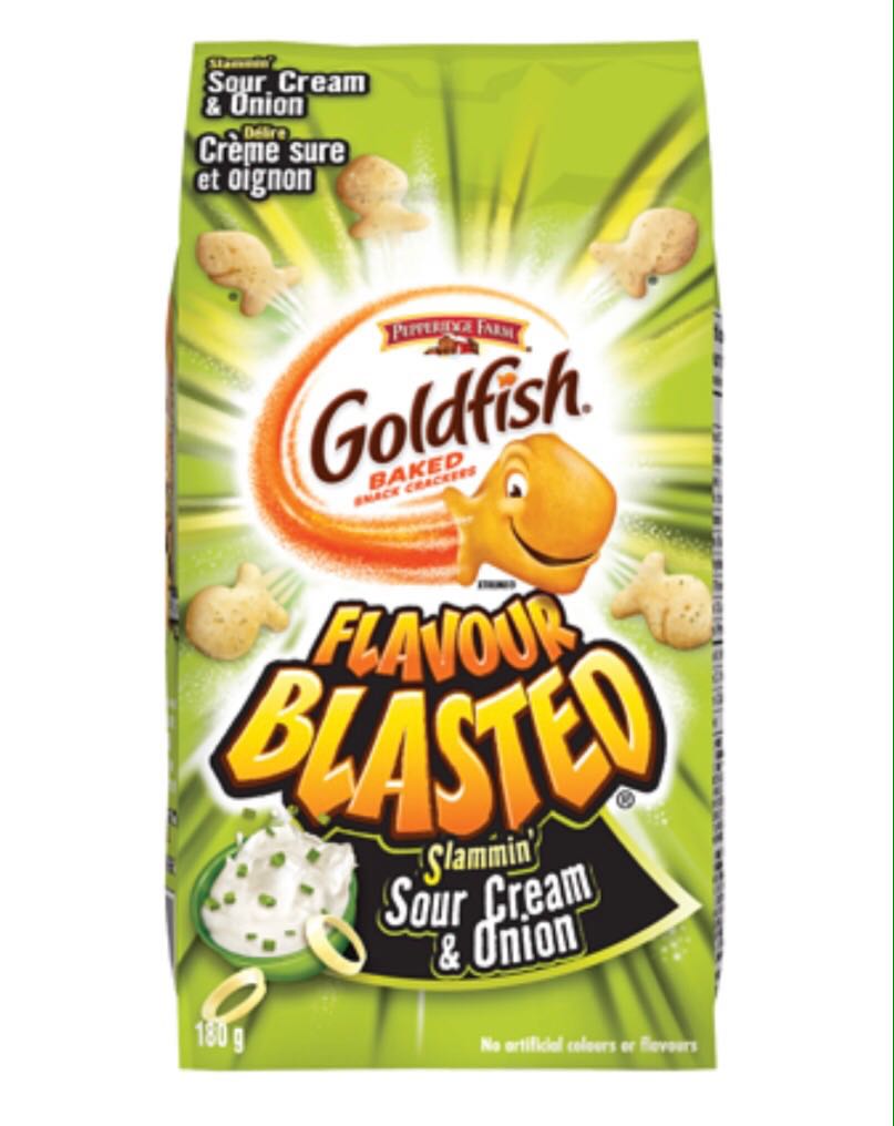Blasted Slammin' Sour Cream & Onion Goldfish Snacks, Food & Drinks ...