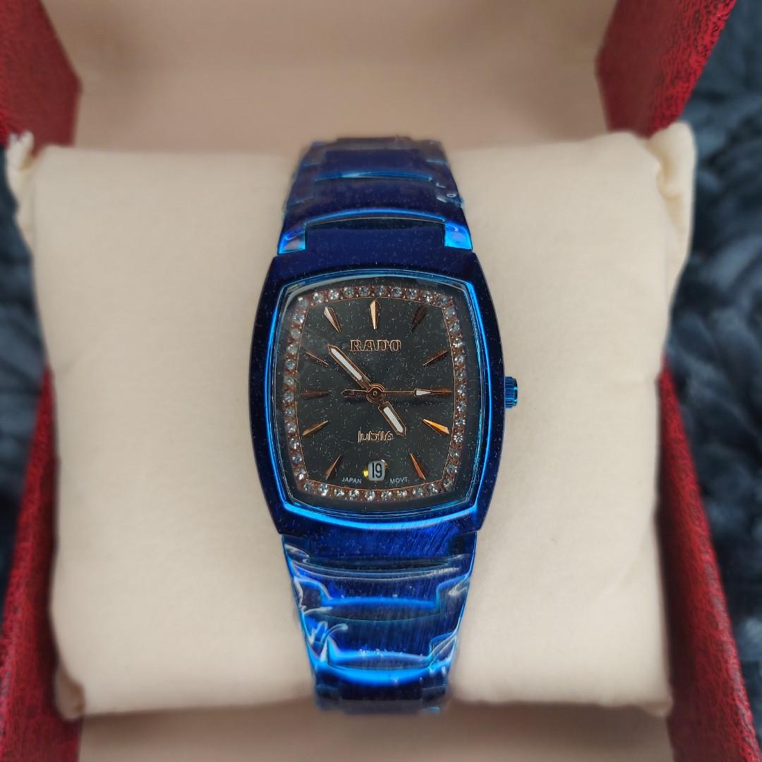 Rado Blue Metallic Watch with Rhinestones Brand New, Women's Fashion ...