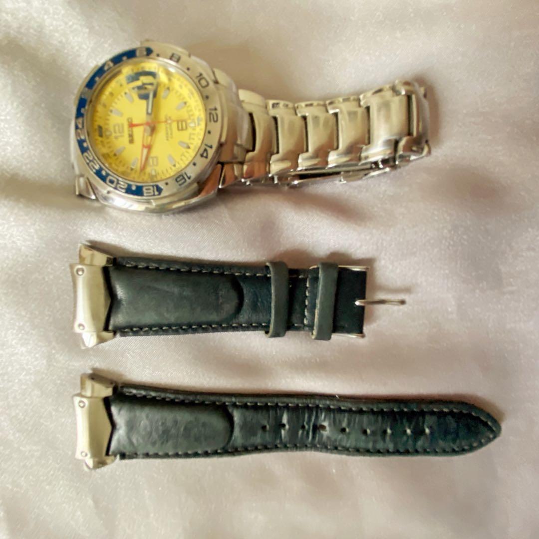 Seiko GMT Yellow Dial Perpetual Calendar Man Watch, Hobbies & Toys ...