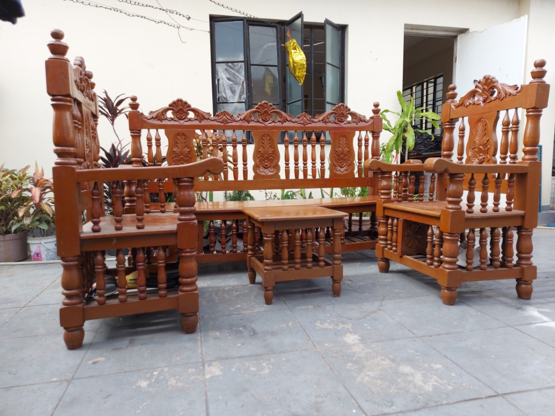 Solid narra sofa set, Furniture & Home Living, Furniture, Sofas on ...