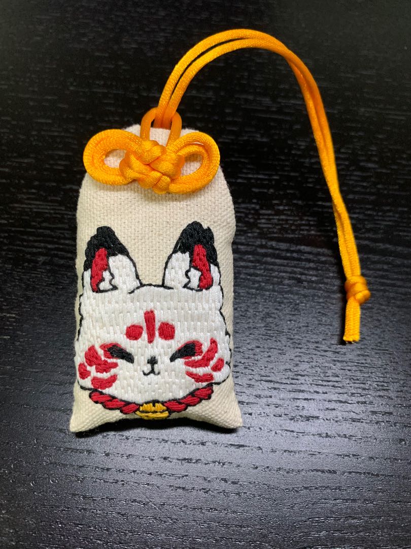 Trace together token pouch | Japanese Fox Design | Omamori | Hand ...