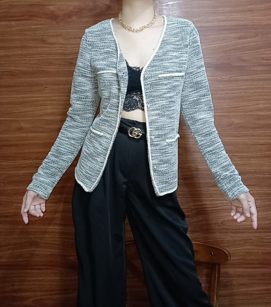 TWEED BLAZER CHANNEL INSPIRED, Women's Fashion, Coats, Jackets and ...