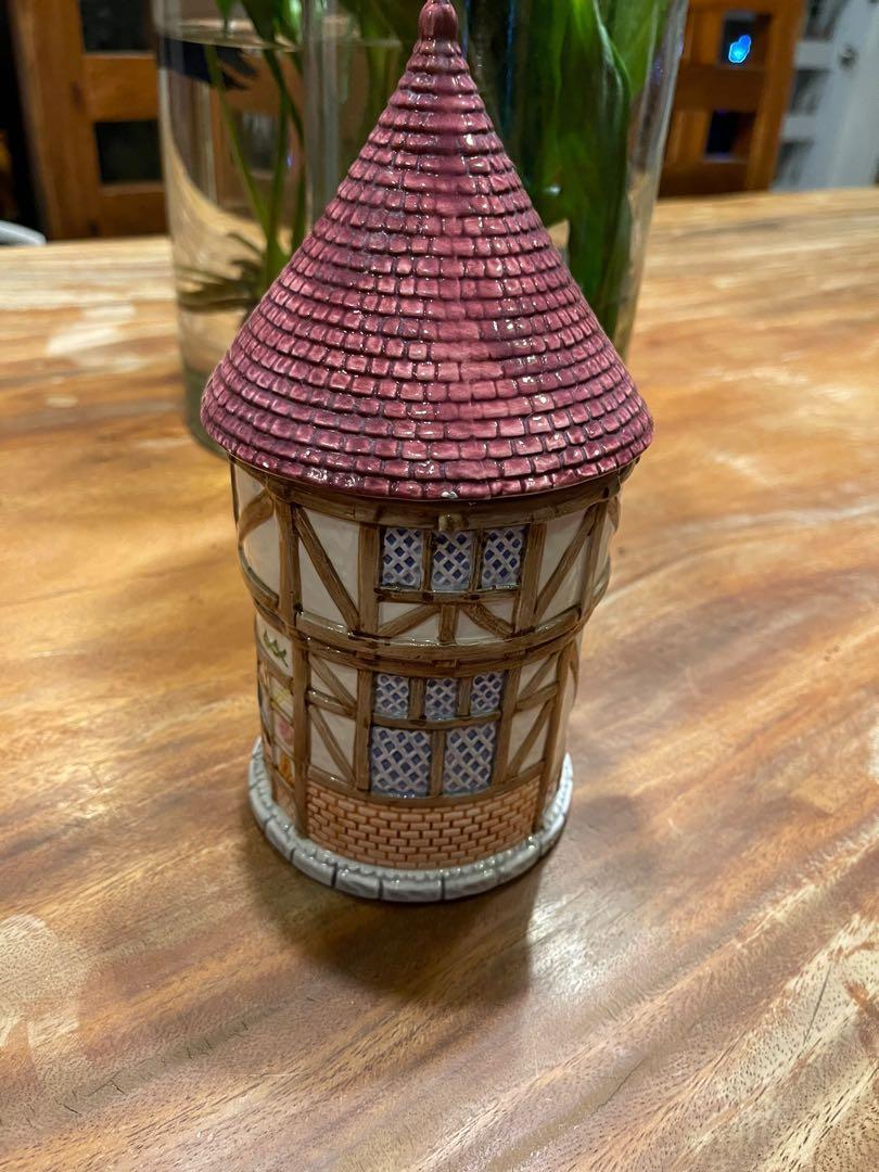 Vintage ceramic house design jar, Furniture & Home Living, Home Decor ...
