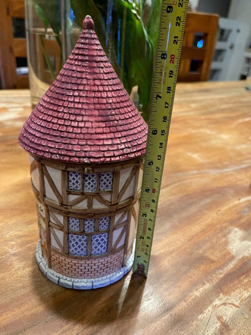 Vintage ceramic house design jar, Furniture & Home Living, Home Decor ...