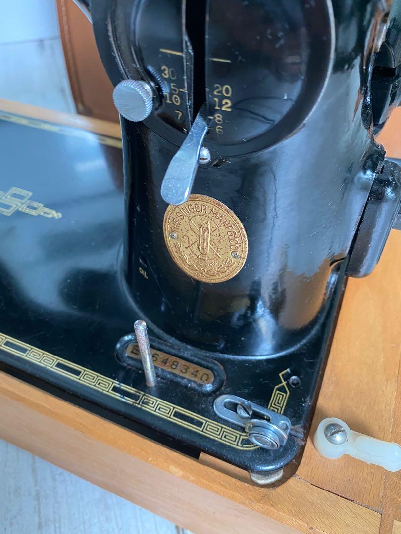 Vintage Singer 201K sewing machine (in working condition), Furniture ...
