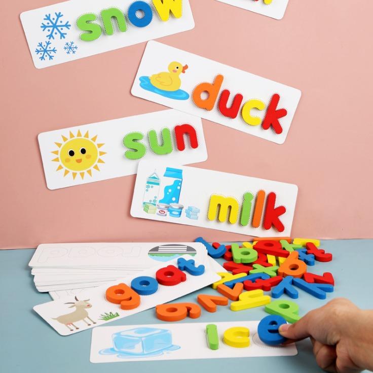 Wood Block Spelling Game cognitive alphabet spelling and exercises ...