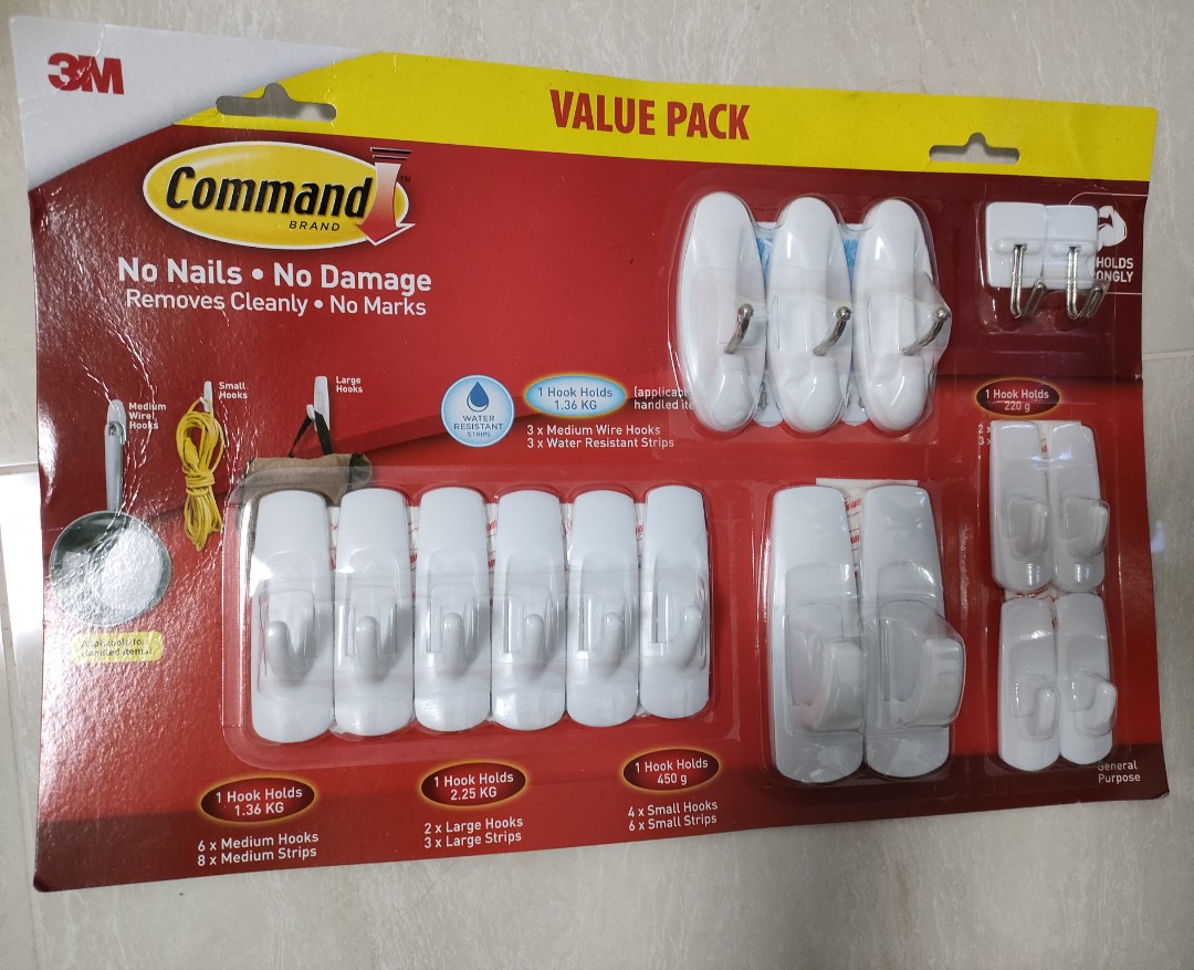 3M Command Hooks Value Pack, Everything Else on Carousell