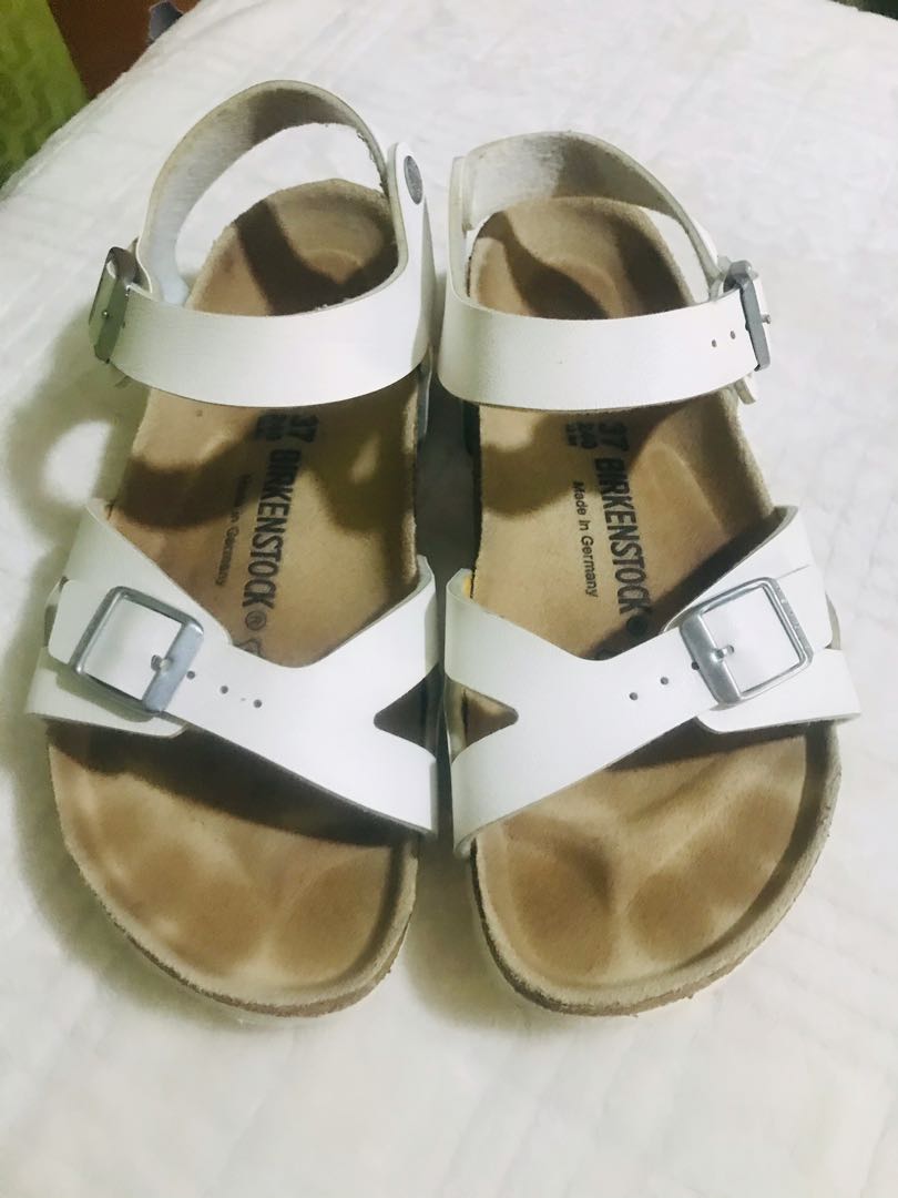 Birkenstock Rio White, Women's Fashion, Footwear, Flats & Sandals on ...