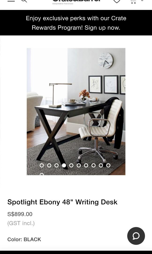Crate and Barrel Spotlight WFh office desk, Furniture & Home Living ...