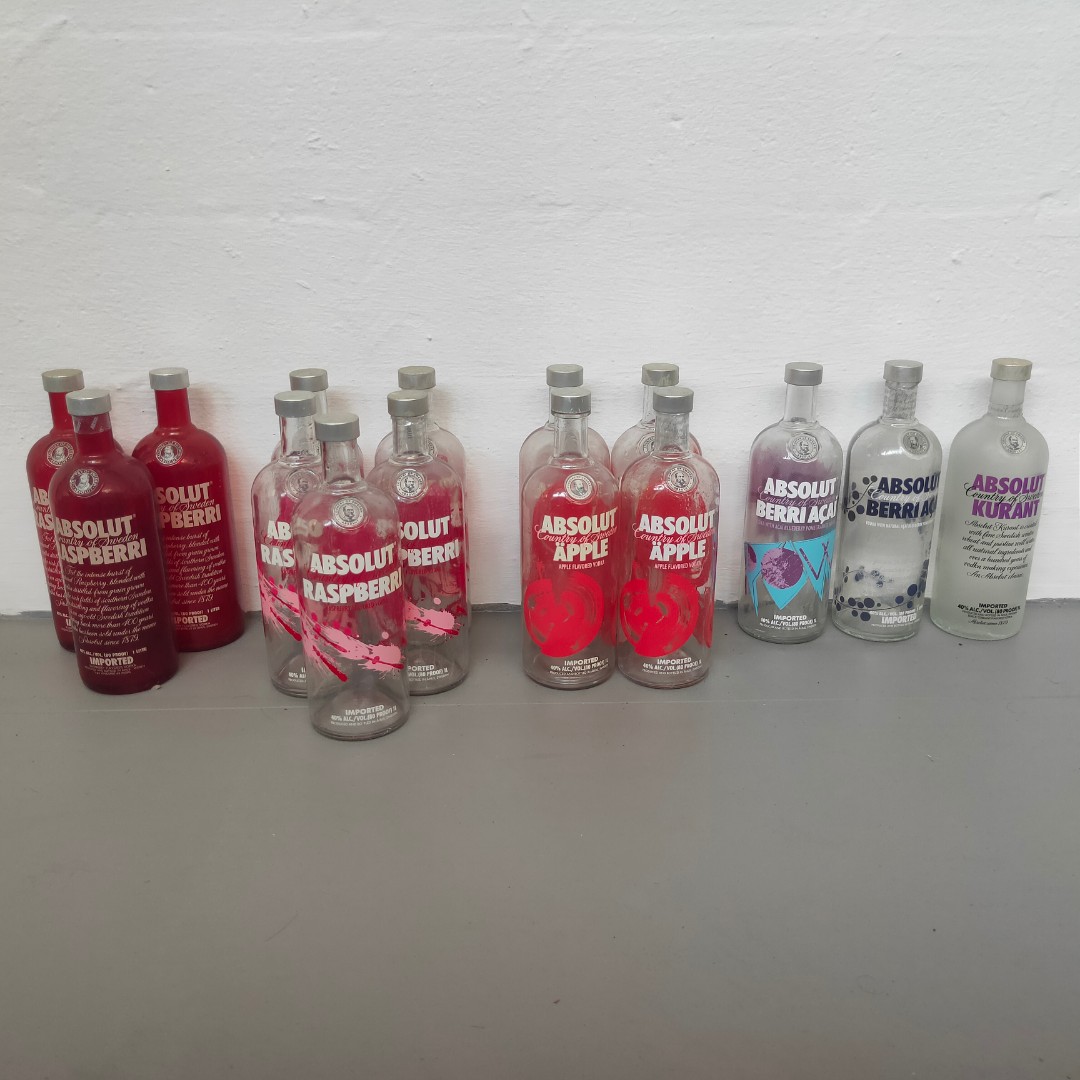 Empty Absolut Vodka bottles, Everything Else on Carousell