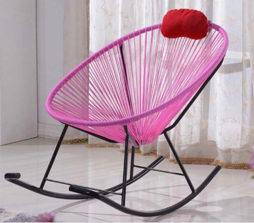 FREE Pink Rocking Chair with IKEA Carpet, Furniture & Home Living ...